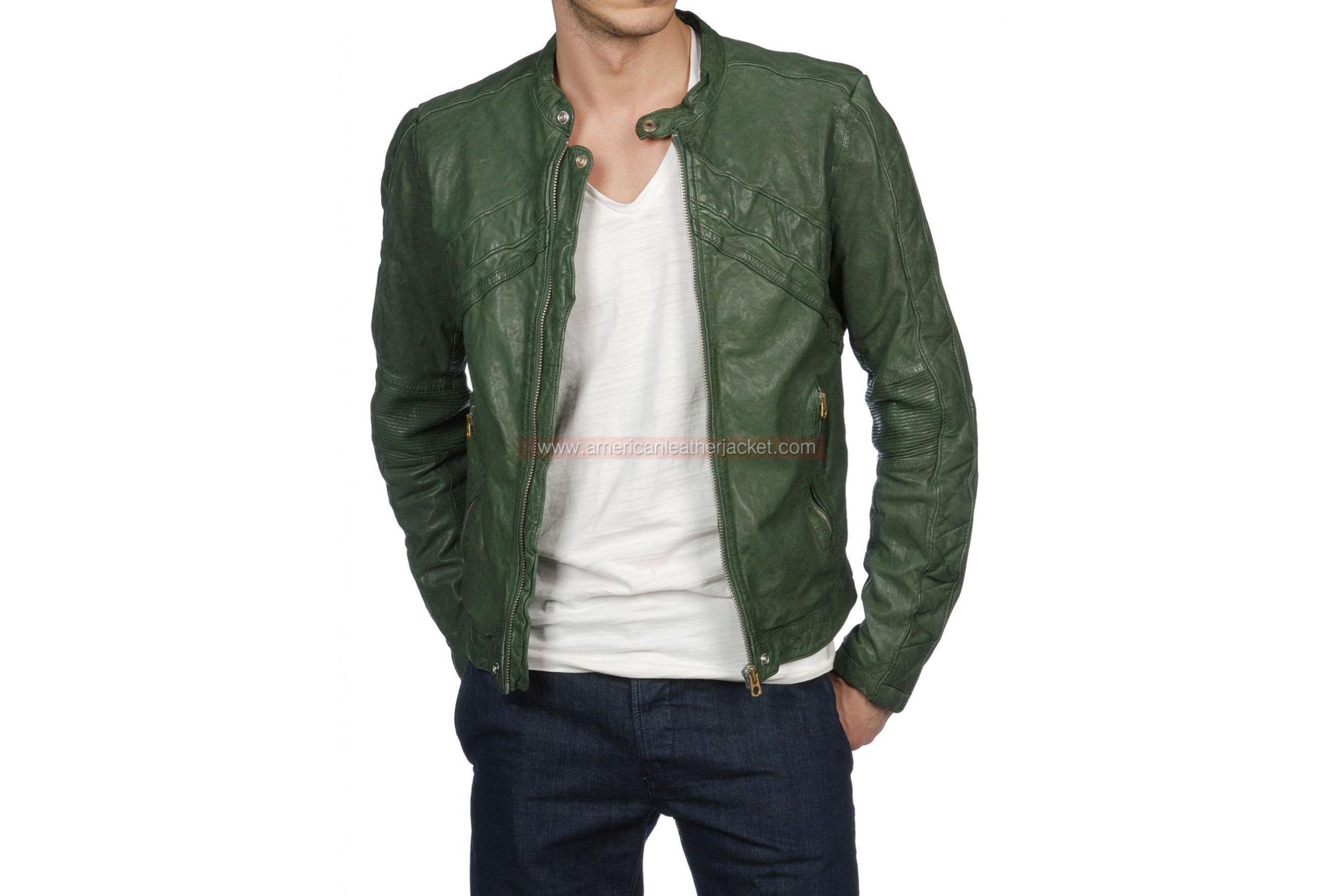 Austin and Ally Austin Moon Green Leather Jacket | Ross Lynch Jacket