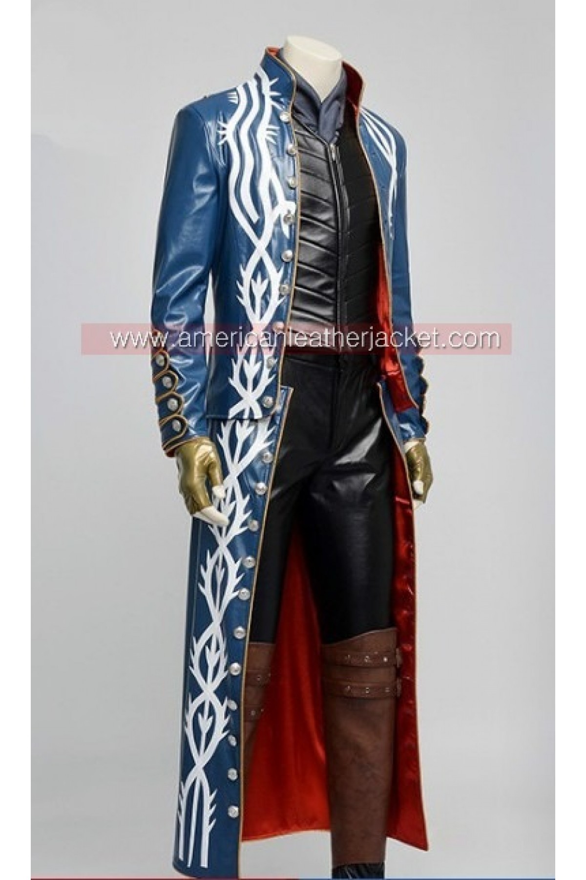 Devil May Cry 3 Vergil Leather Jacket Coat for sale