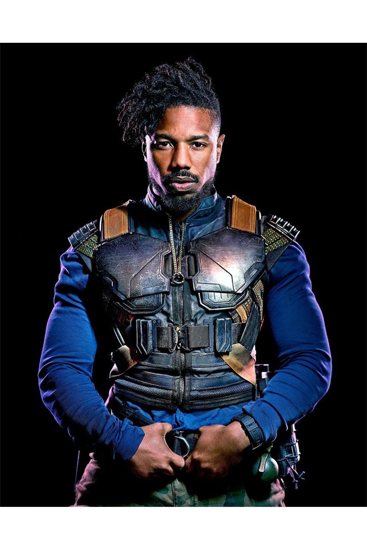 Black Panther Erik Killmonger Leather Vest