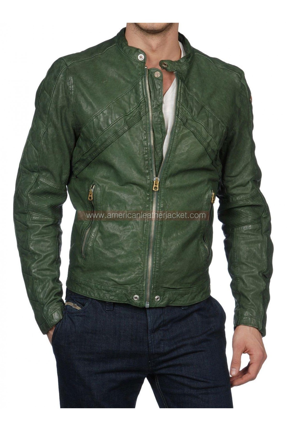 Austin and Ally Austin Moon Green Leather Jacket | Ross Lynch Jacket