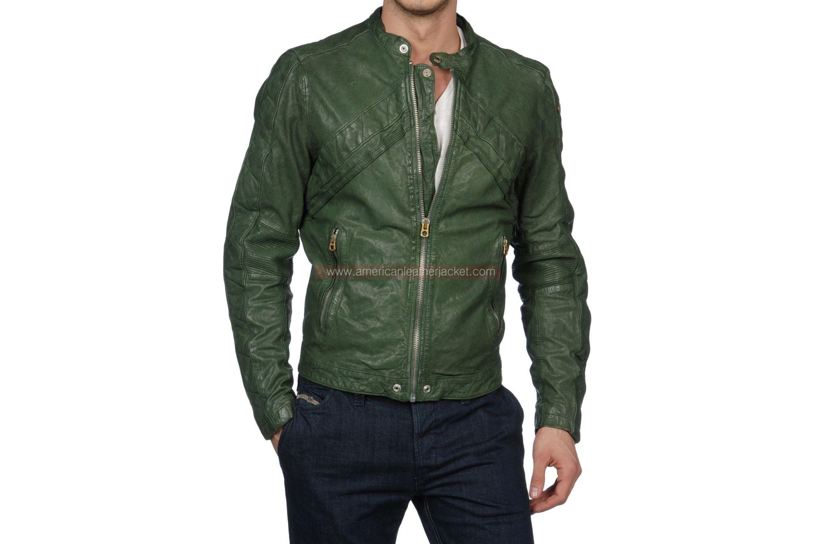 Austin and Ally Austin Moon Green Leather Jacket | Ross Lynch Jacket