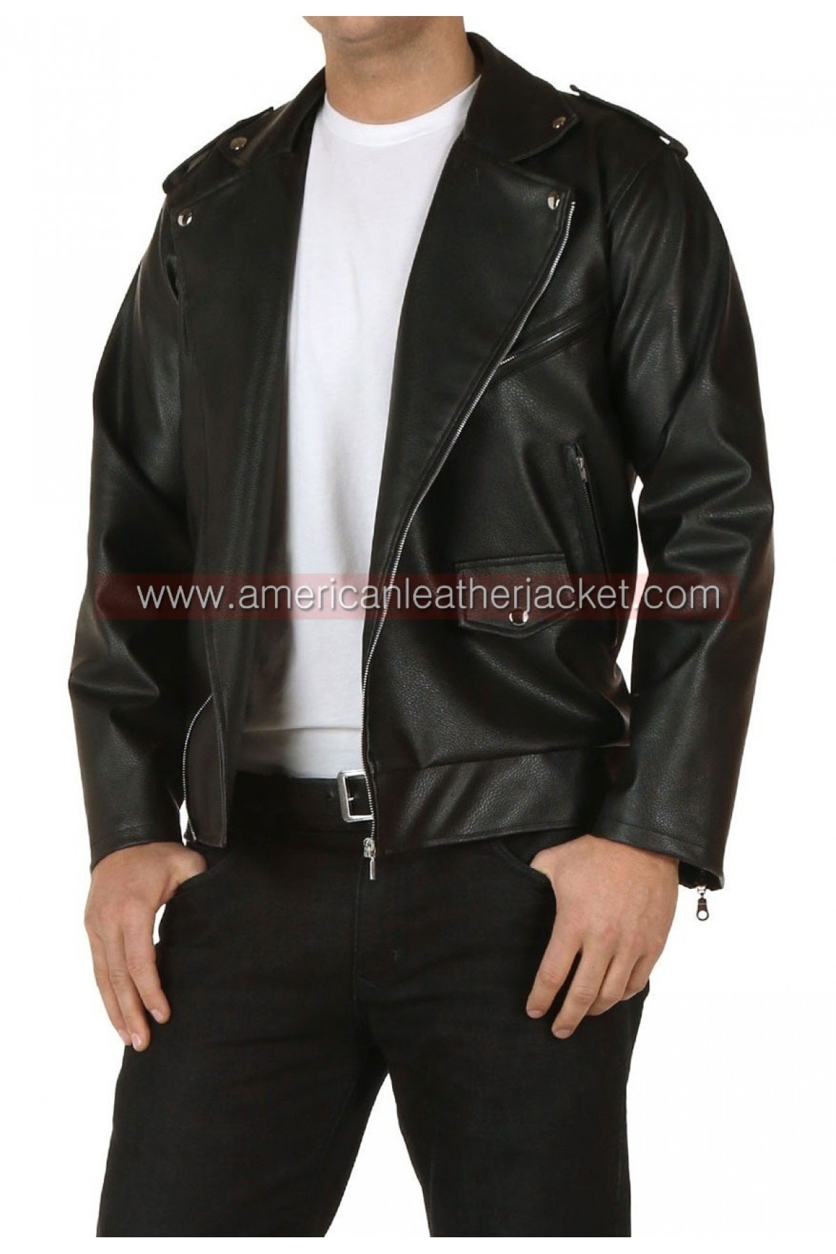Danny Zuko T-Birds Leather Jacket | John Travolta Grease Movie Jacket 1978