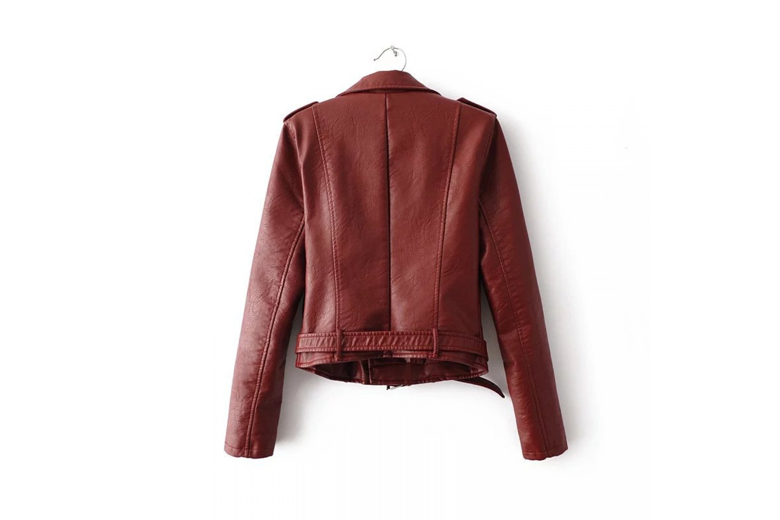 Spring Fashion Women Short Biker Red Leather Jacket