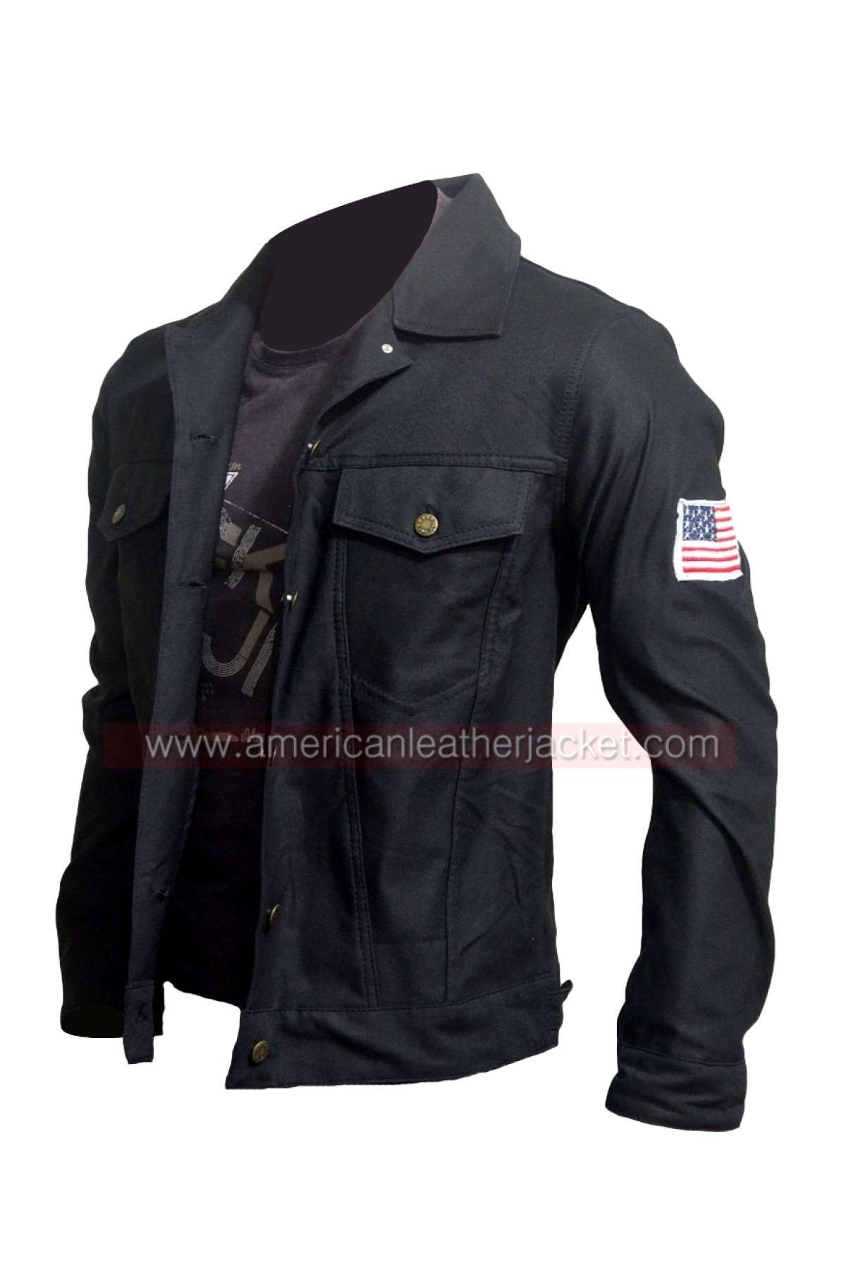Teen Wolf Scott McCall US Flag Jacket | Denim Trucker Jacket