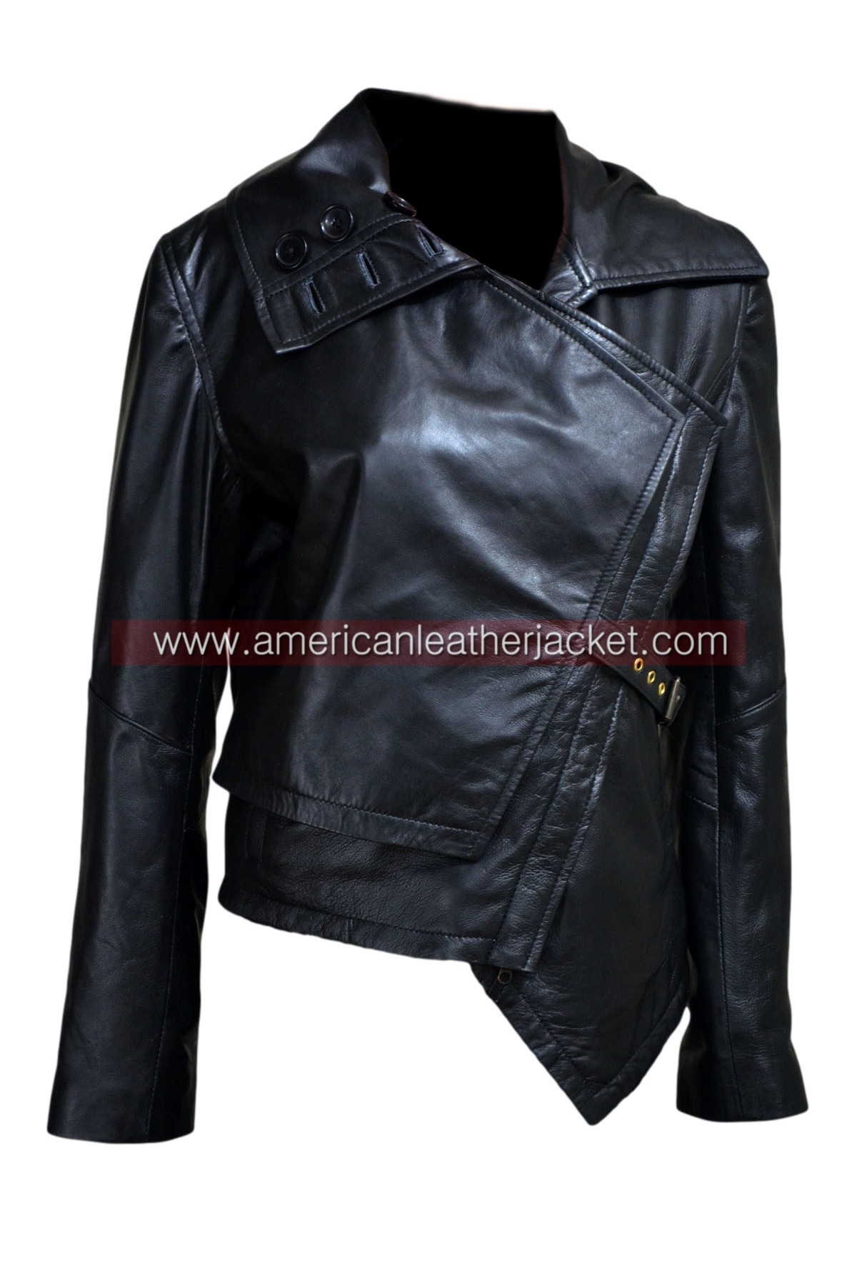 Katniss Everdeen The Hunger Games Catching Fire Black Leather Jacket