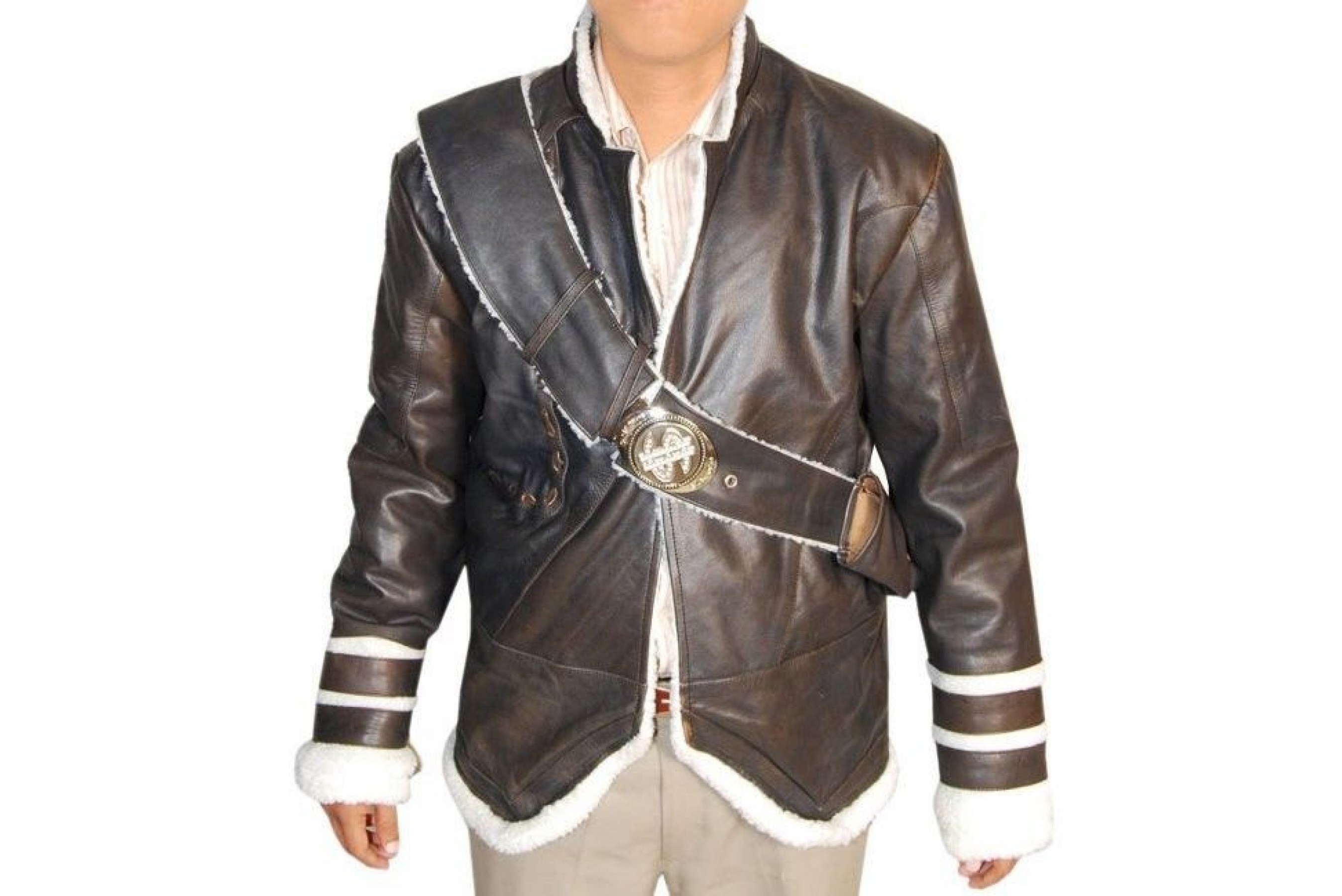 Uncharted 2 Nathan Drake Jacket - Winter Leather Costume