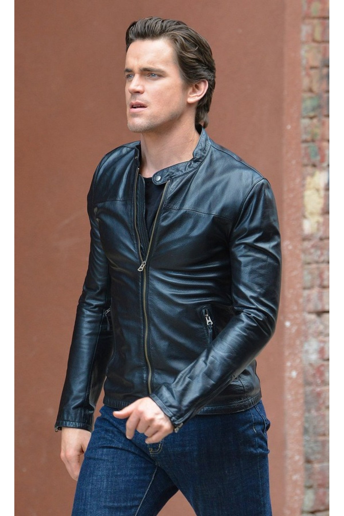 Neal Caffrey White Collar Leather Jacket | Matt Bomer Black Jacket