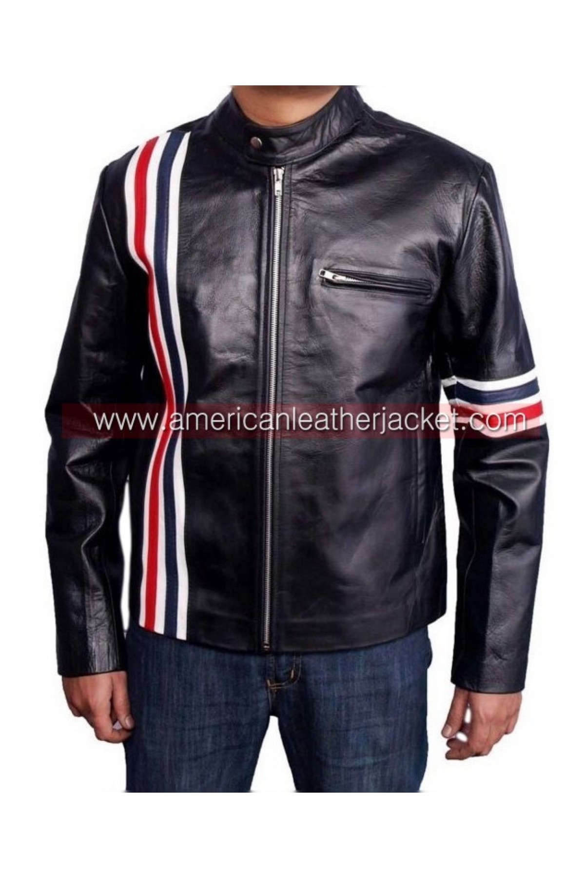 Easy Rider Captain America US Flag Leather Jacket - Motorcycle Jacket