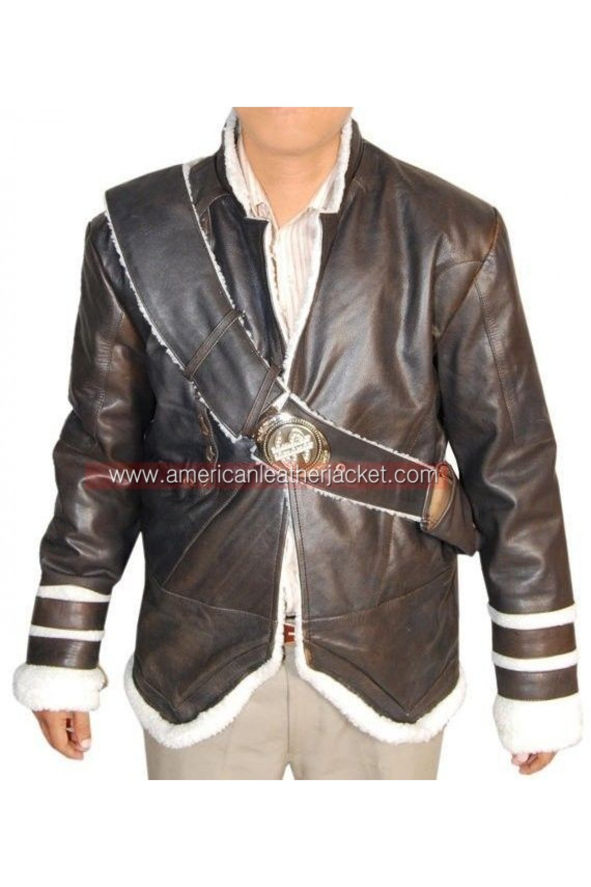 Uncharted 2 Nathan Drake Jacket - Winter Leather Costume