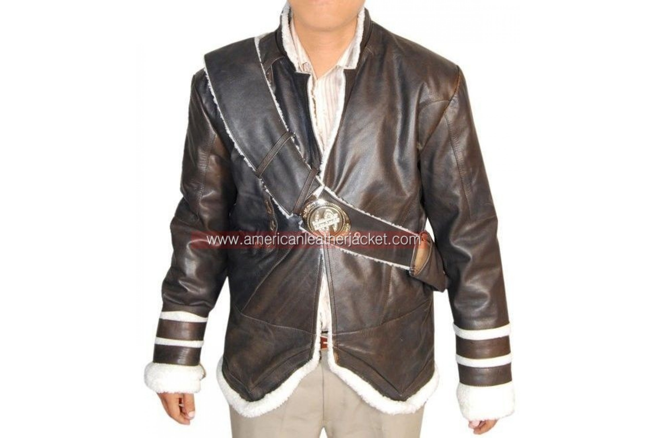 Uncharted 2 Nathan Drake Jacket - Winter Leather Costume