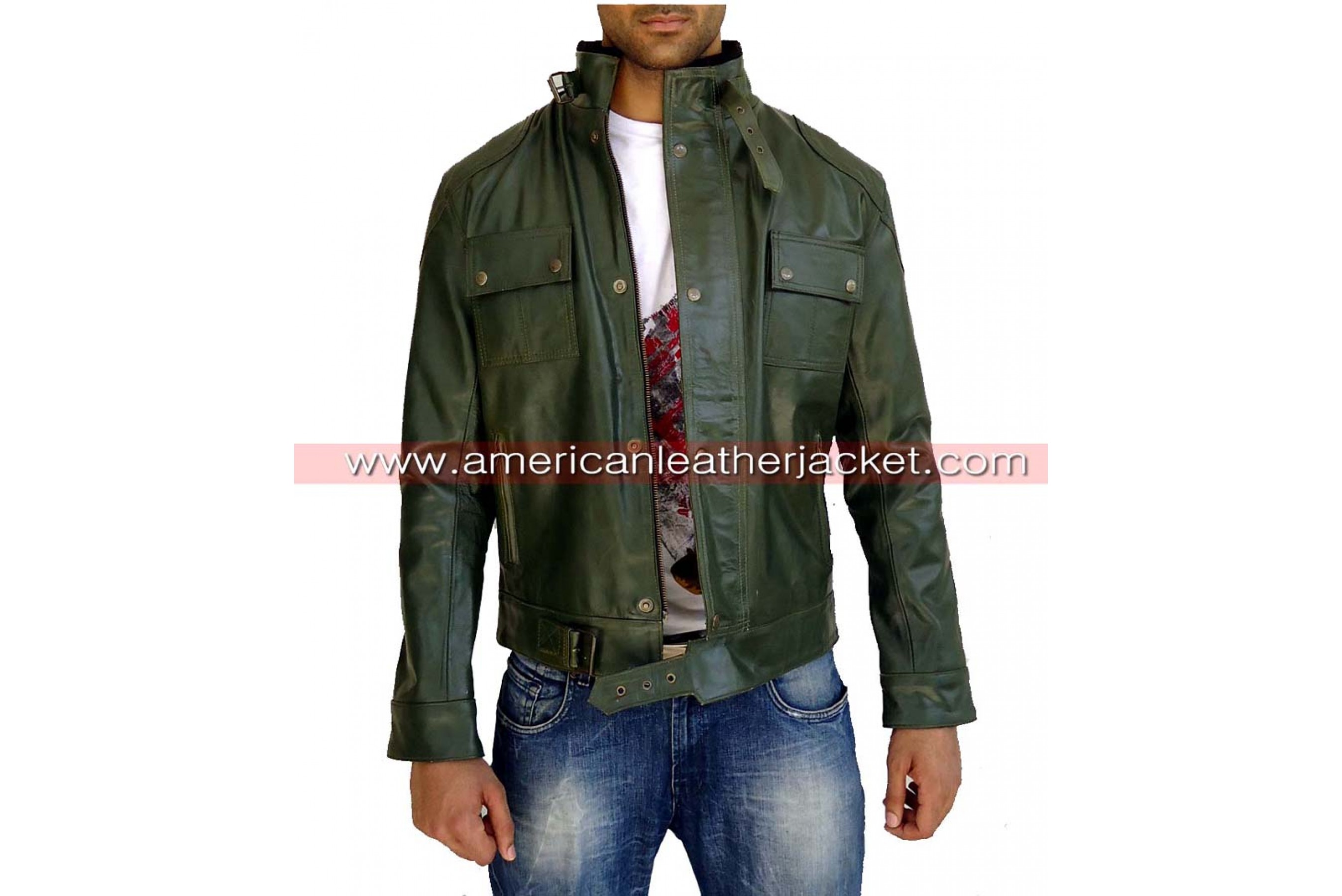 Wanted Wesley Leather Jacket | Green James McAvoy Jacket
