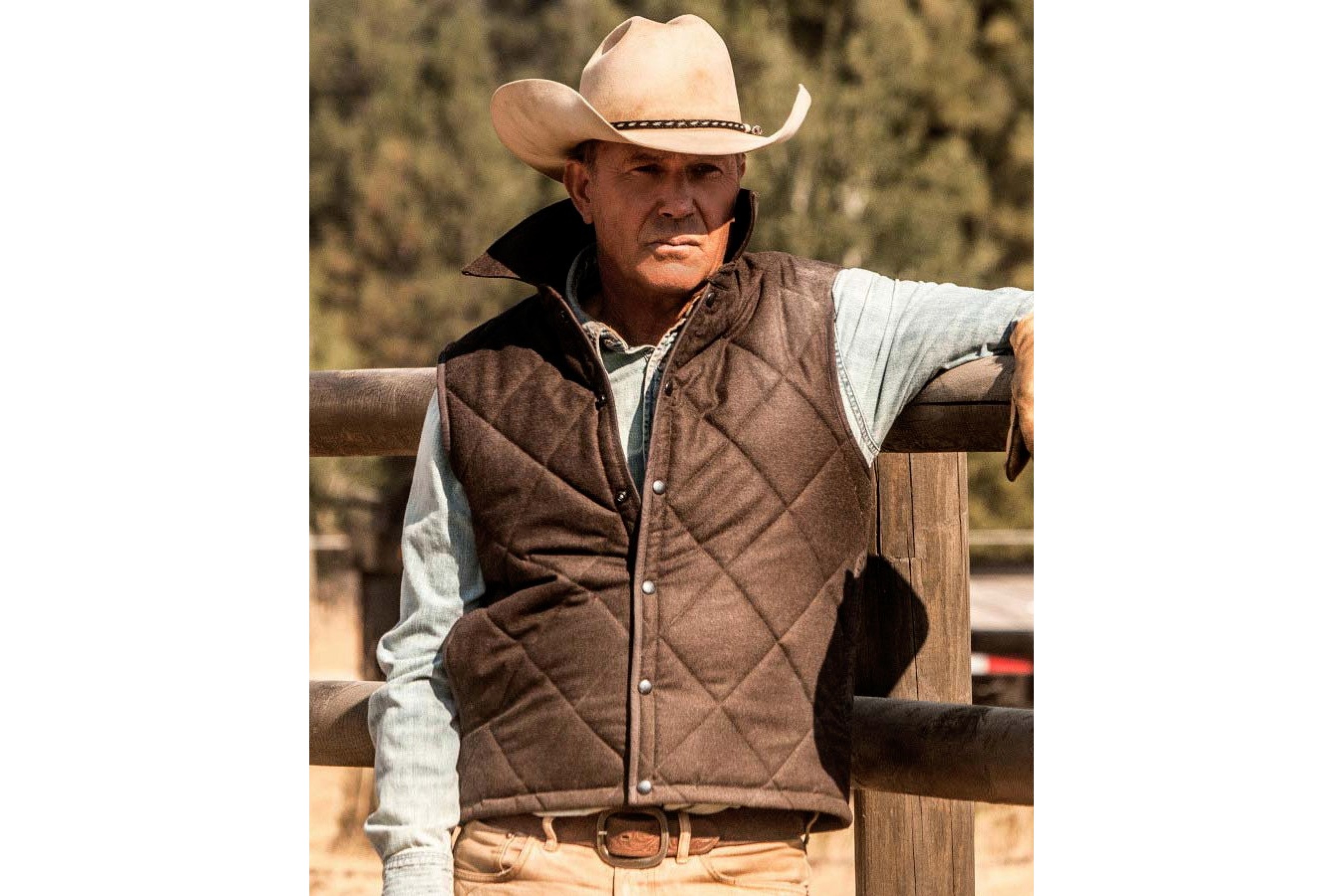 Yellowstone Kevin Costner John Dutton Brown Vest