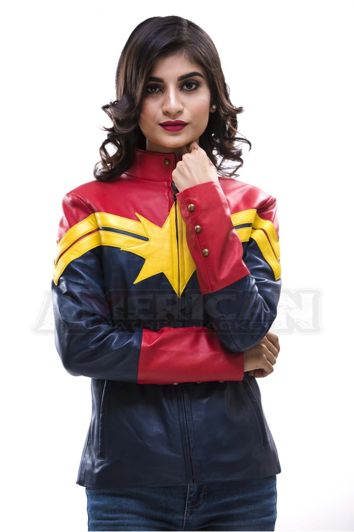 Captain Marvel Carol Danvers Leather Jacket for Womens