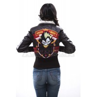 Bombshell Harley Quinn Bomber Leather Jacket Costume