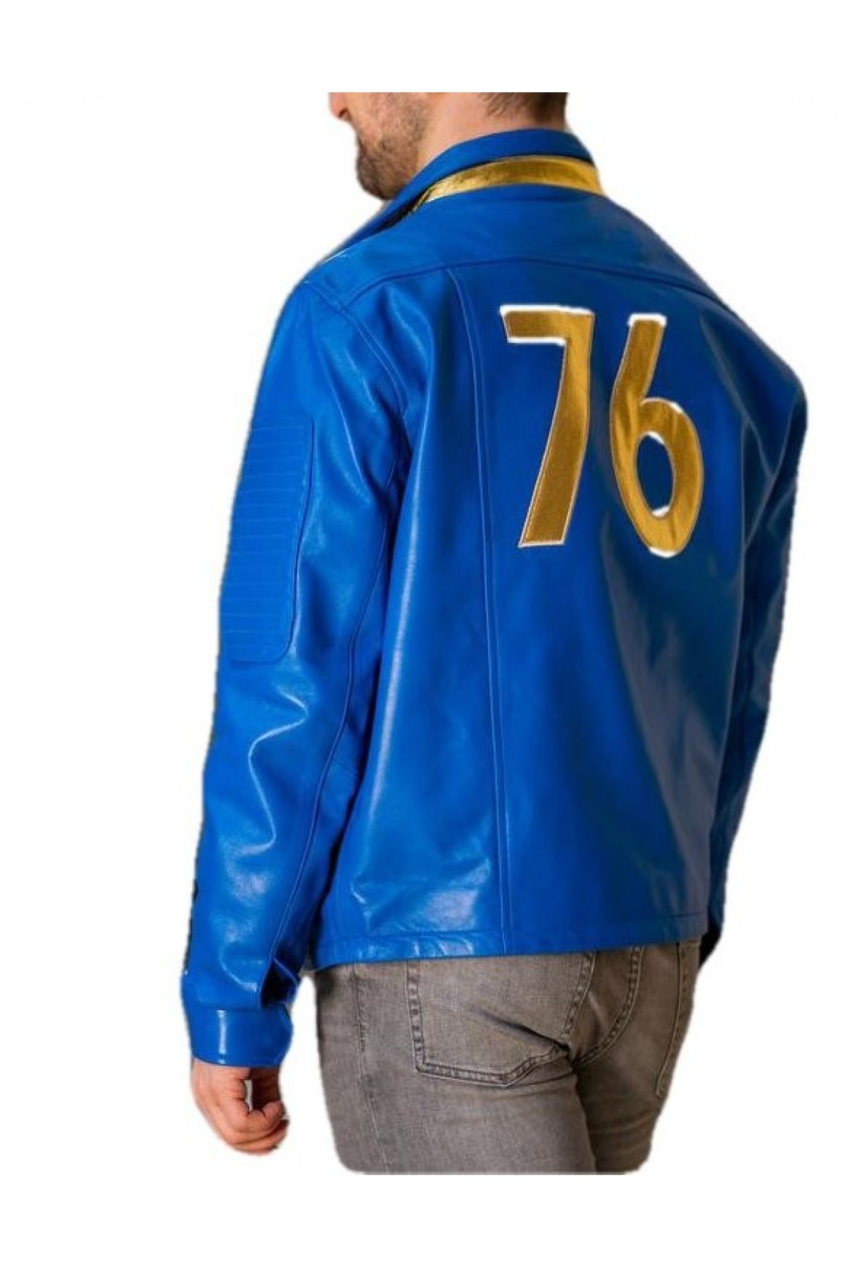 Vault Fallout 76 Blue Leather Jacket - Video Game