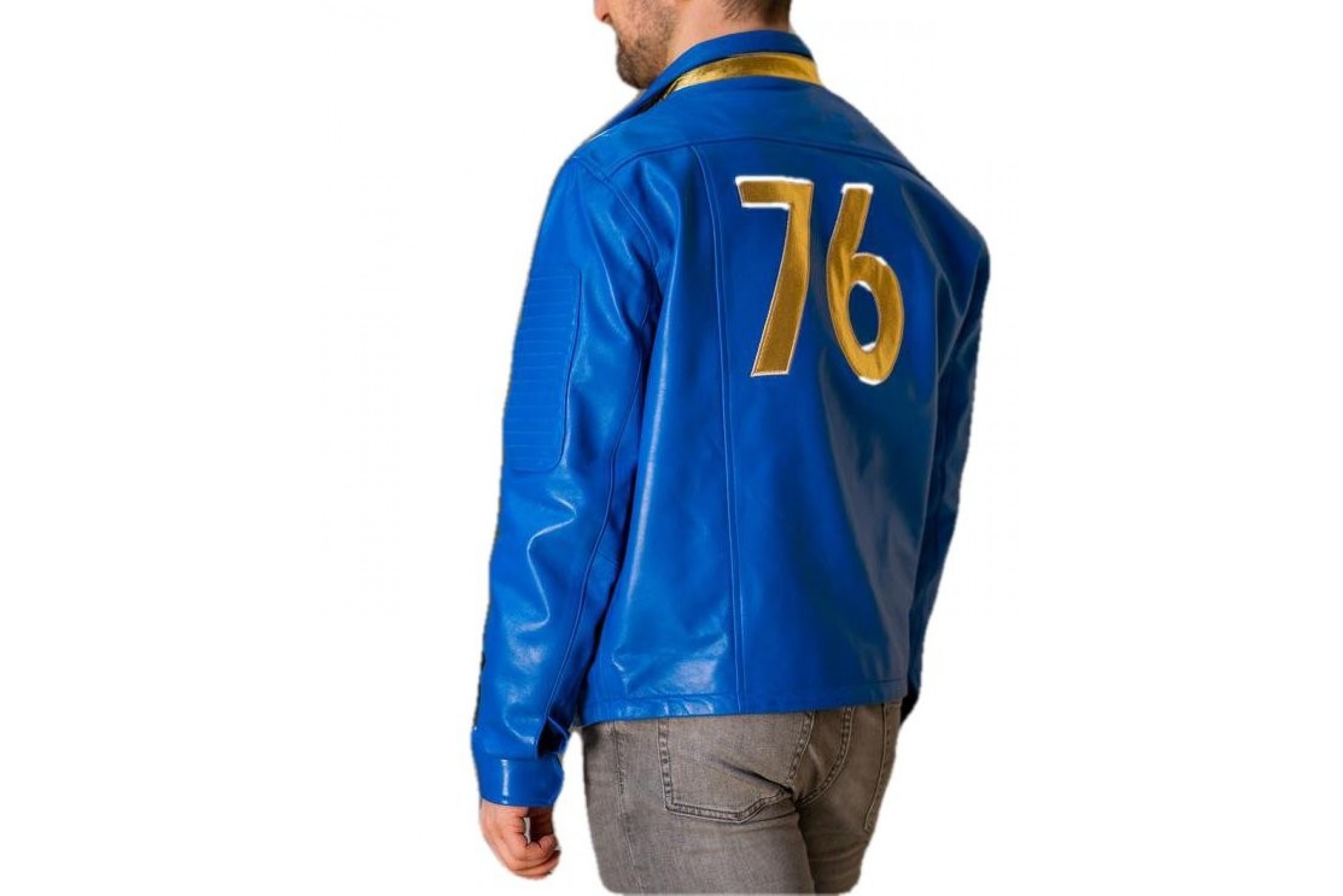 Vault Fallout 76 Blue Leather Jacket - Video Game
