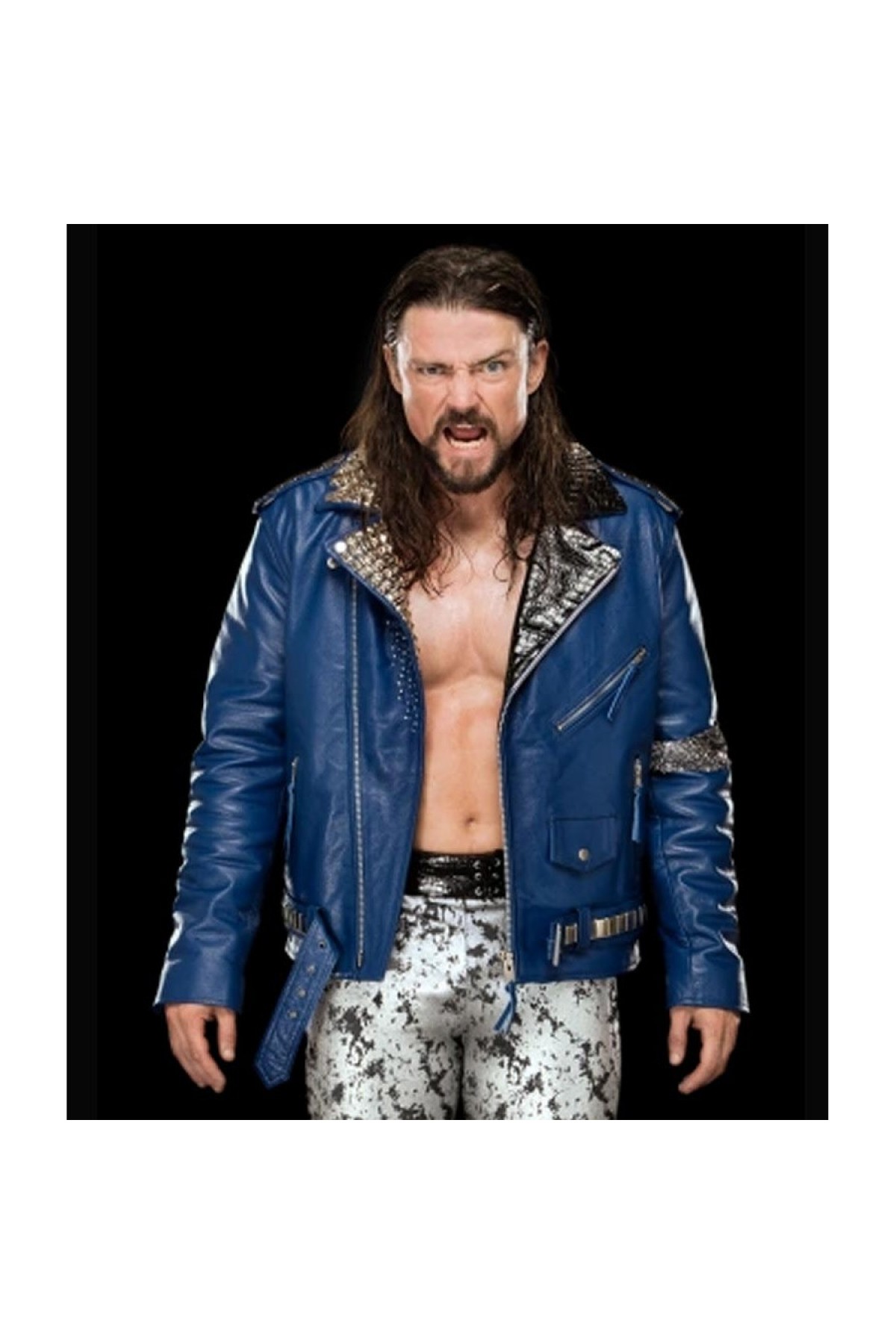 Brian Kendrick WWE Blue Leather Jacket