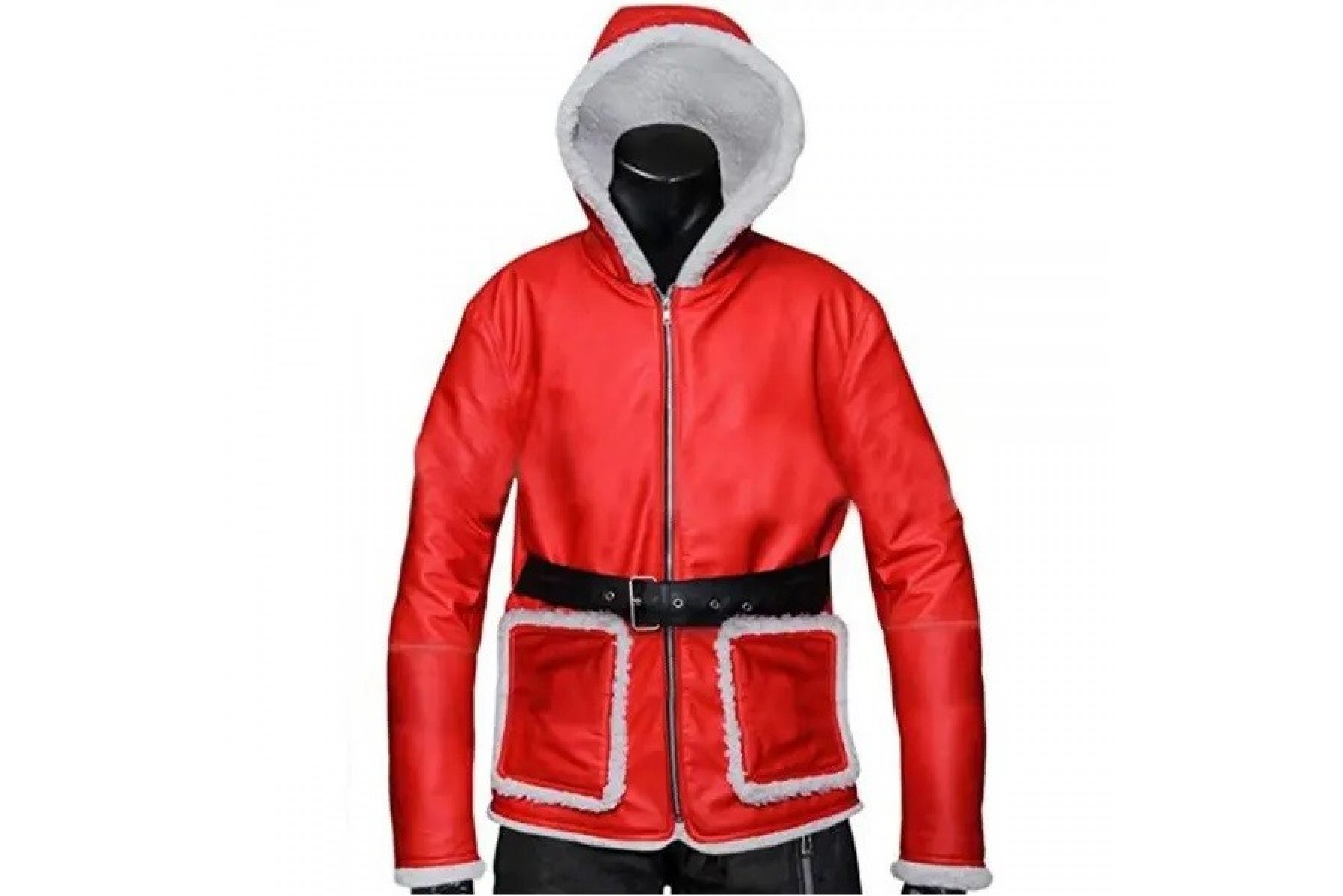 Christmas Santa Claus Red Suede Jacket
