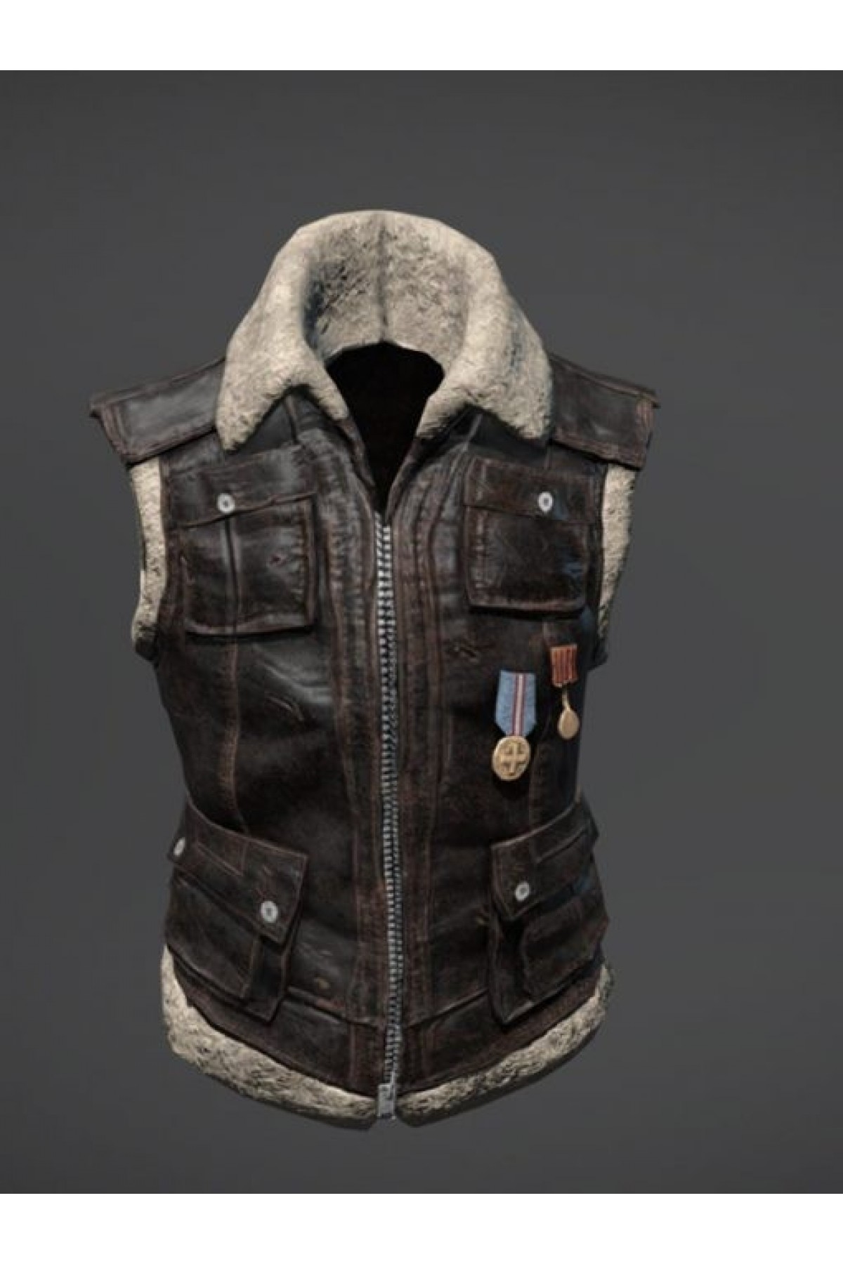 PUBG Shearling Leather Vest