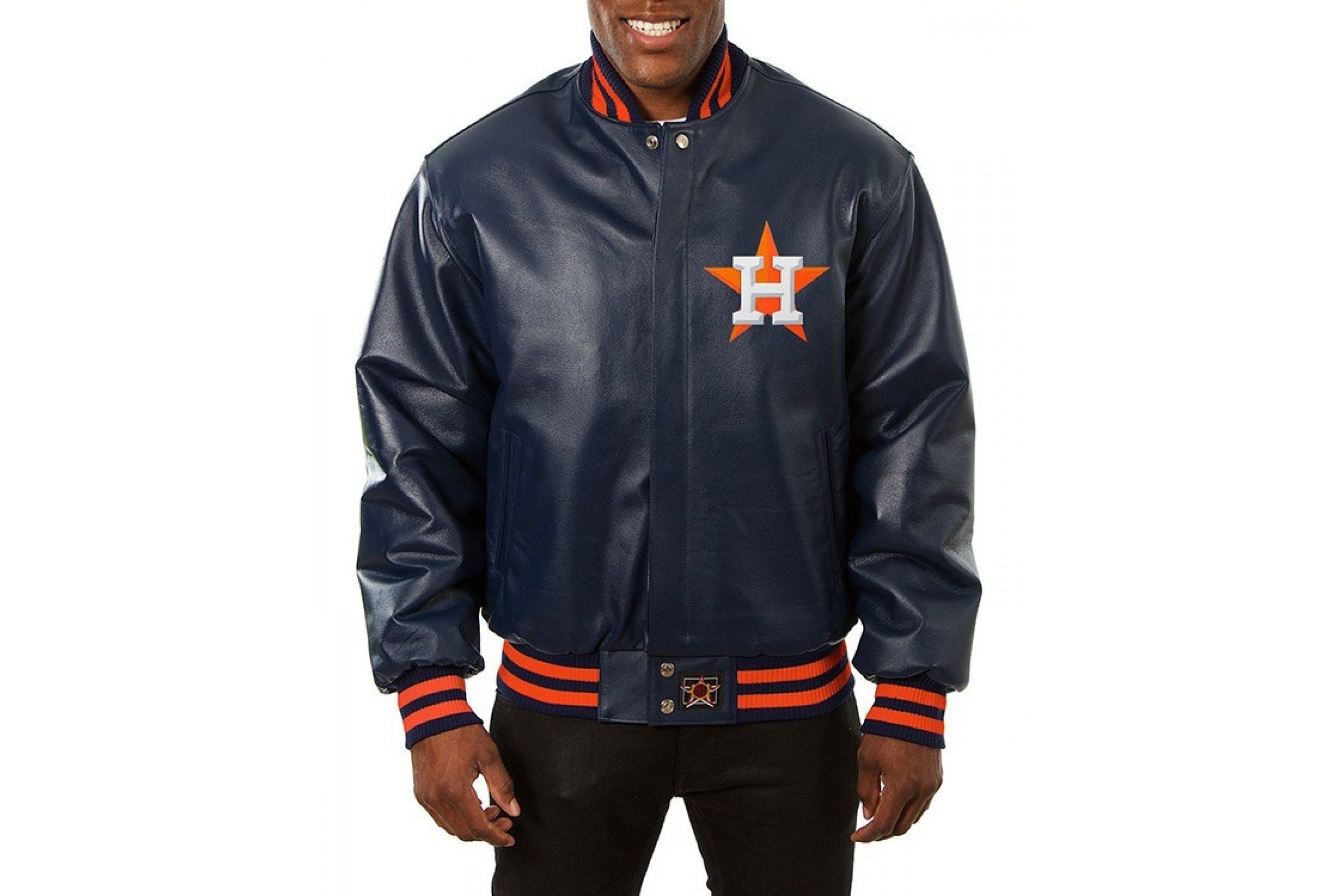 Mens Astros Leather Jacket