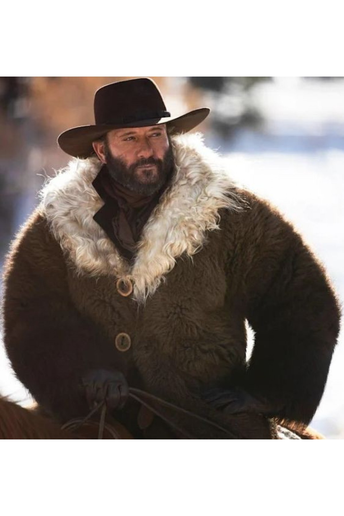 Yellowstone Origin 1883 James Dutton Brown Fur Coat