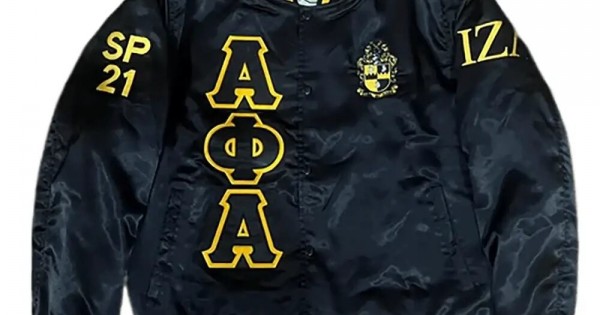 Alpha Phi Alpha Black Bomber Varsity Satin Jacket