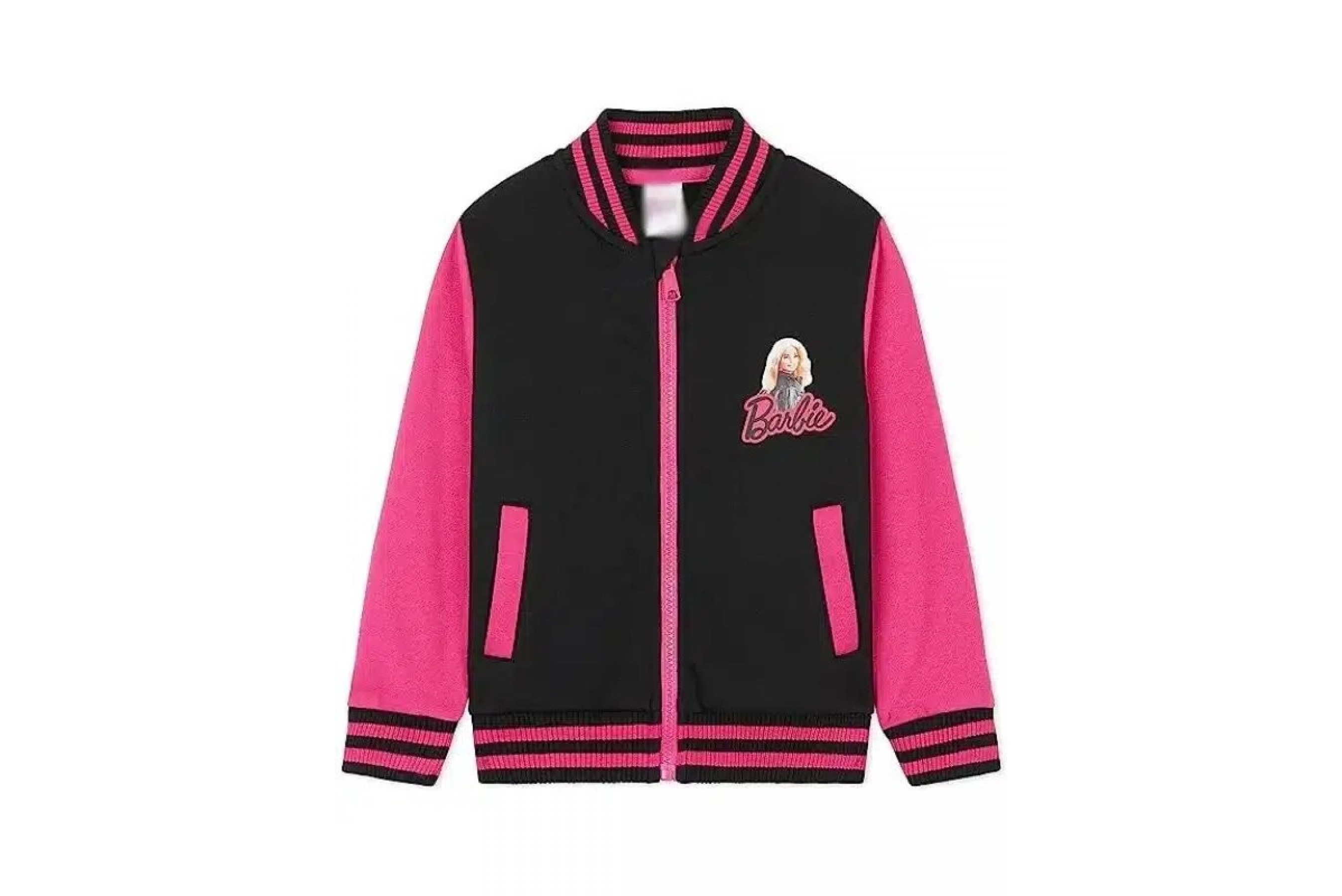 Barbie Girls Baseball Black and Pink Varsity Jacket