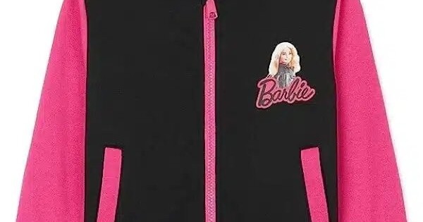 Barbie Girls Baseball Black and Pink Varsity Jacket