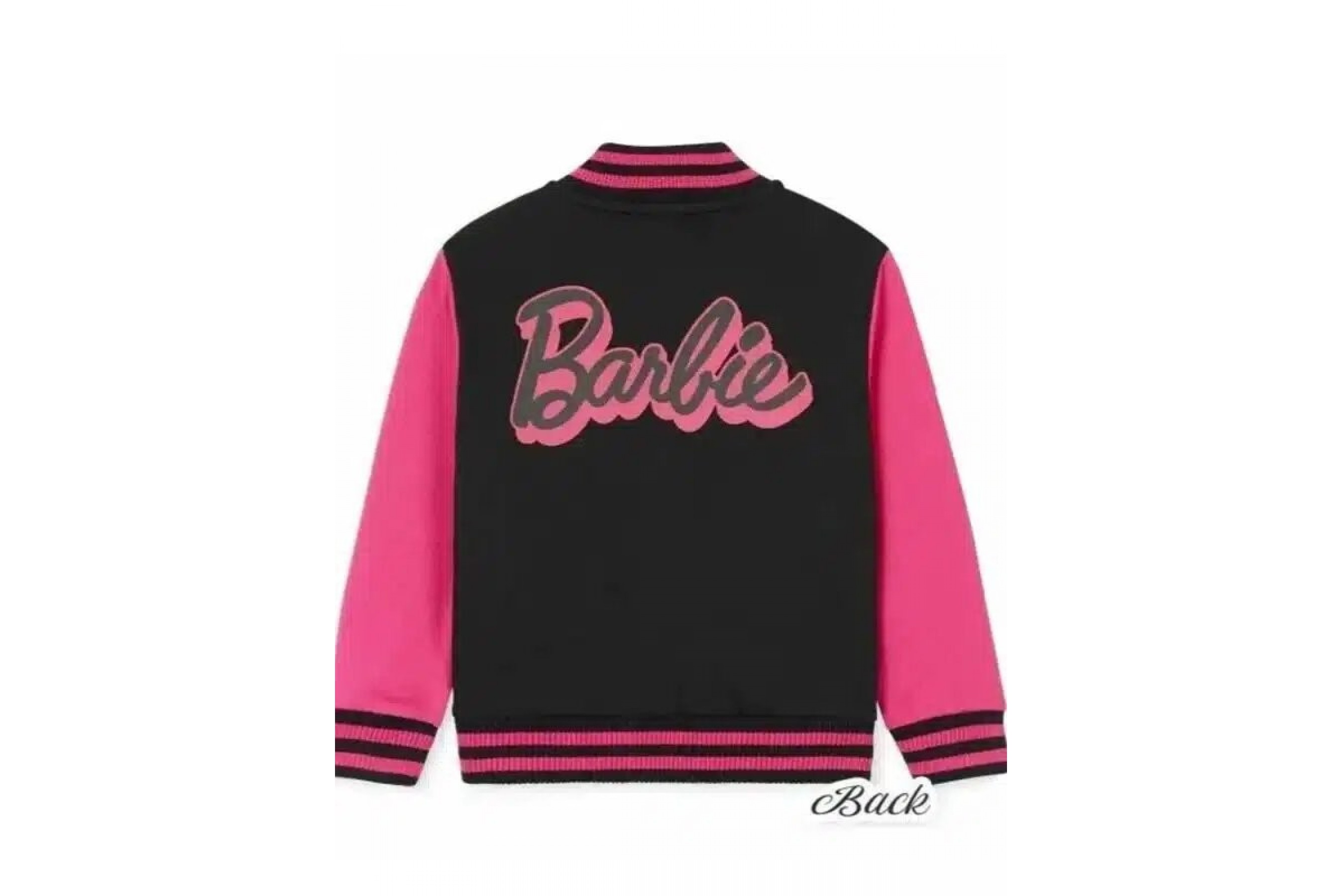 Barbie Girls Baseball Black and Pink Varsity Jacket
