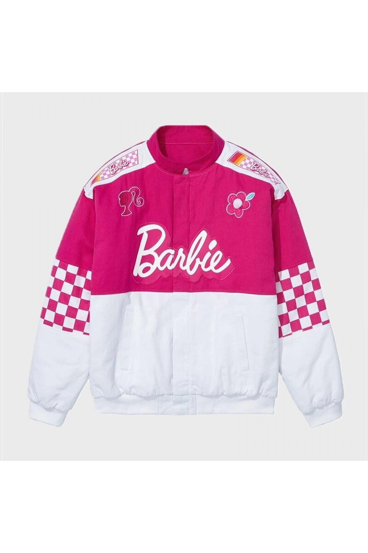 Barbie Pink Checkered Racer Jacket