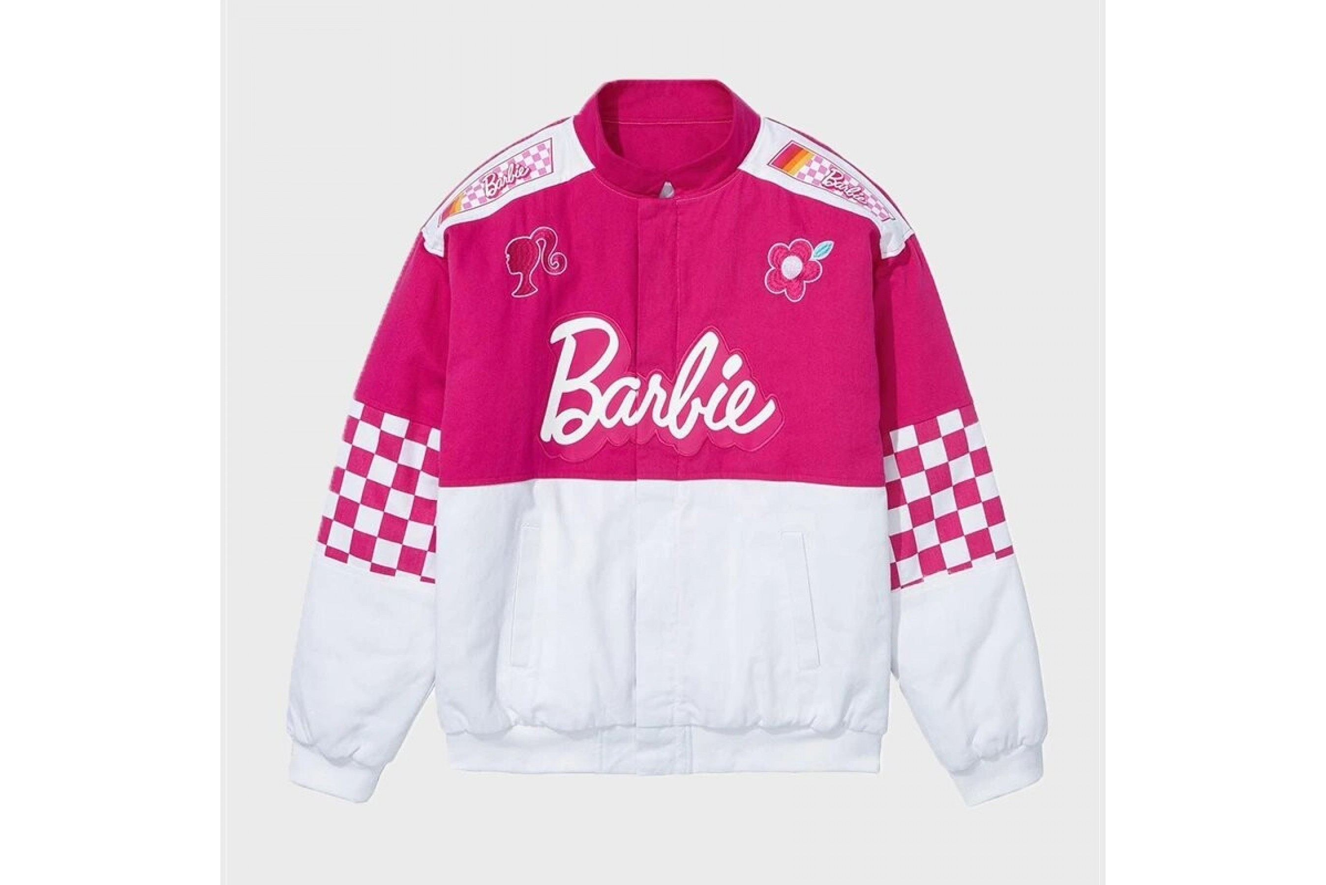 Barbie Pink Checkered Racer Jacket
