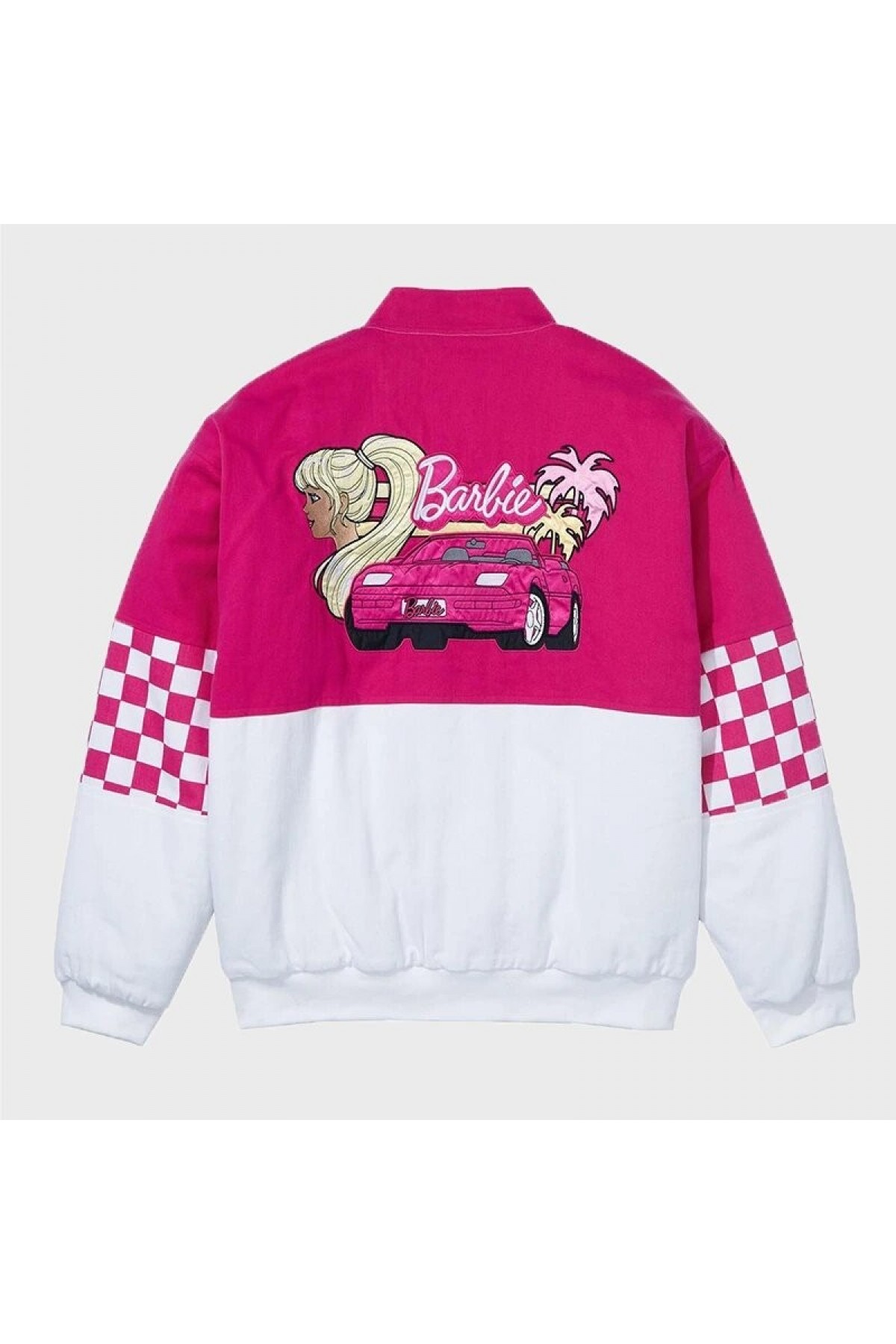 Barbie Pink Checkered Racer Jacket