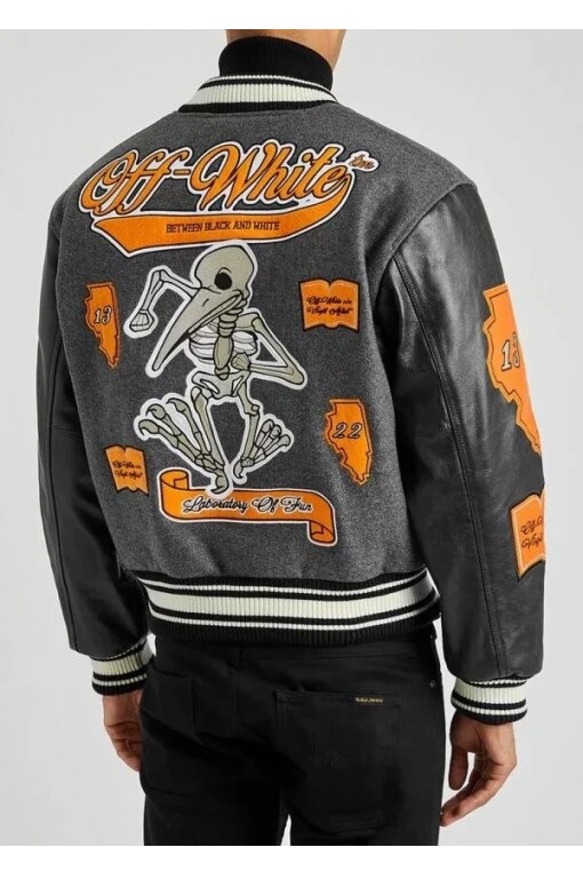 Men’s Off-White Bomber Varsity Jacket | Virgil Abloh Streetwear