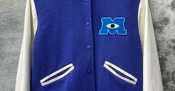 Monsters University Sulley Blue Bomber Varsity Jacket