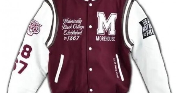 Morehouse College Maroon And White Letterman Varsity Jacket