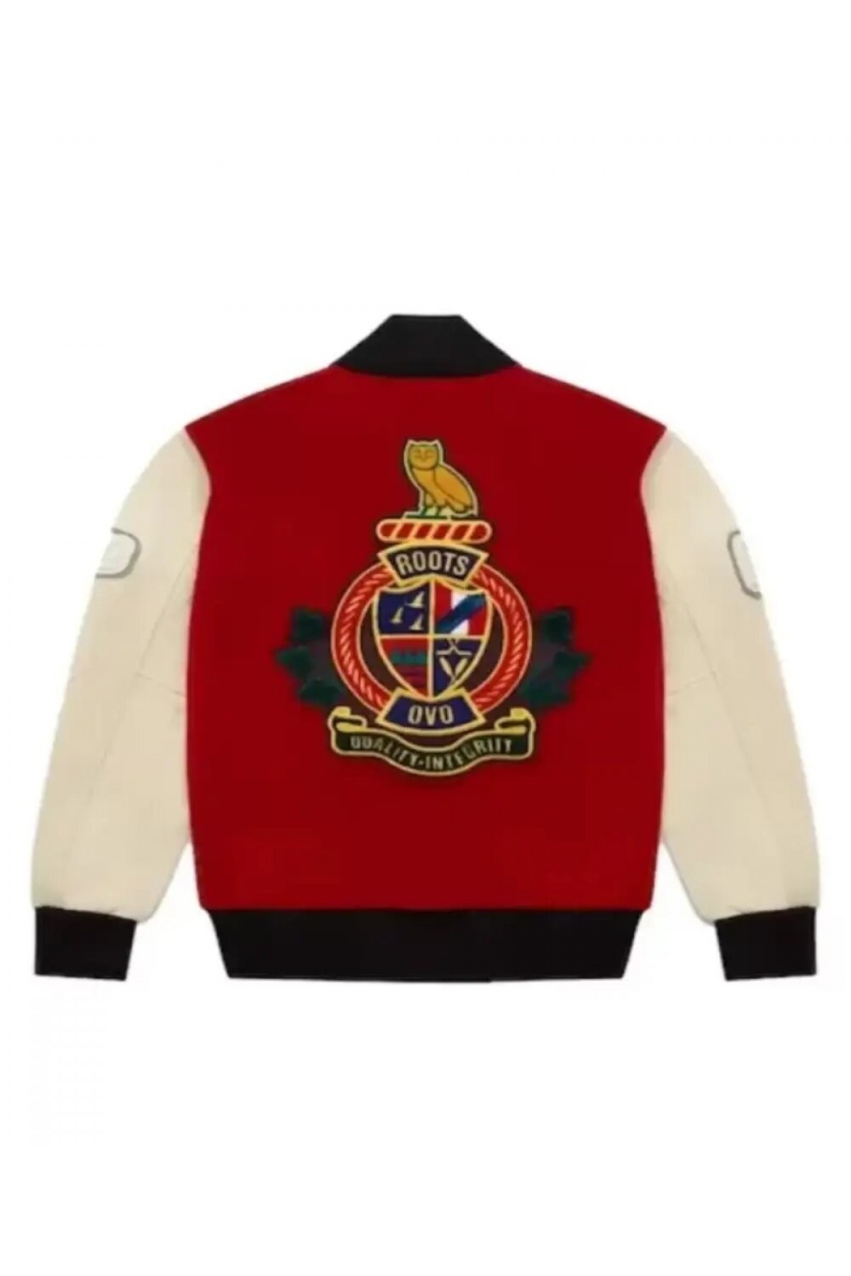 OVO Roots Red and Beige Varsity Jacket