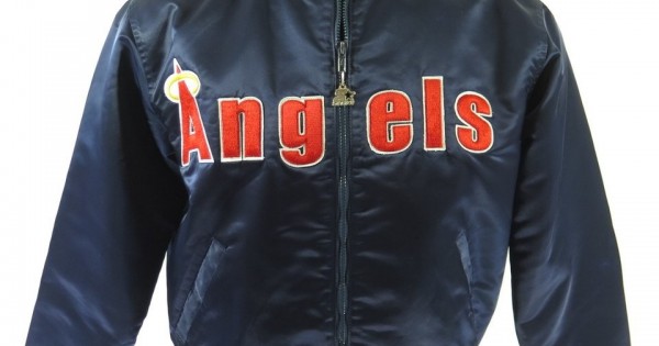 Vintage 80s Anaheim Angels Starter Jacket | Blue Satin Baseball Style