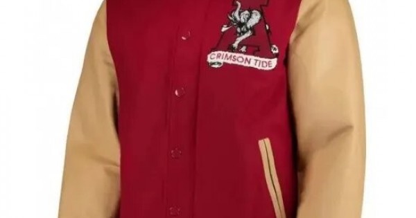 Alabama Crimson Tide Red Letterman Varsity Wool Jacket