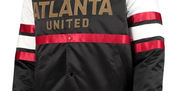 Atlanta United FC Black and White Satin Jacket