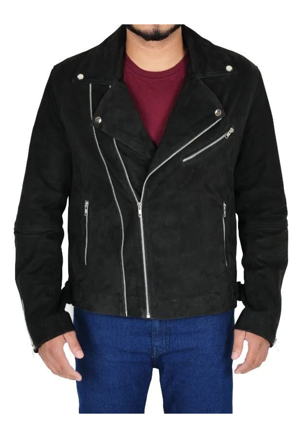 Buddy Baby Driver Jon Hamm Black Leather Jacket