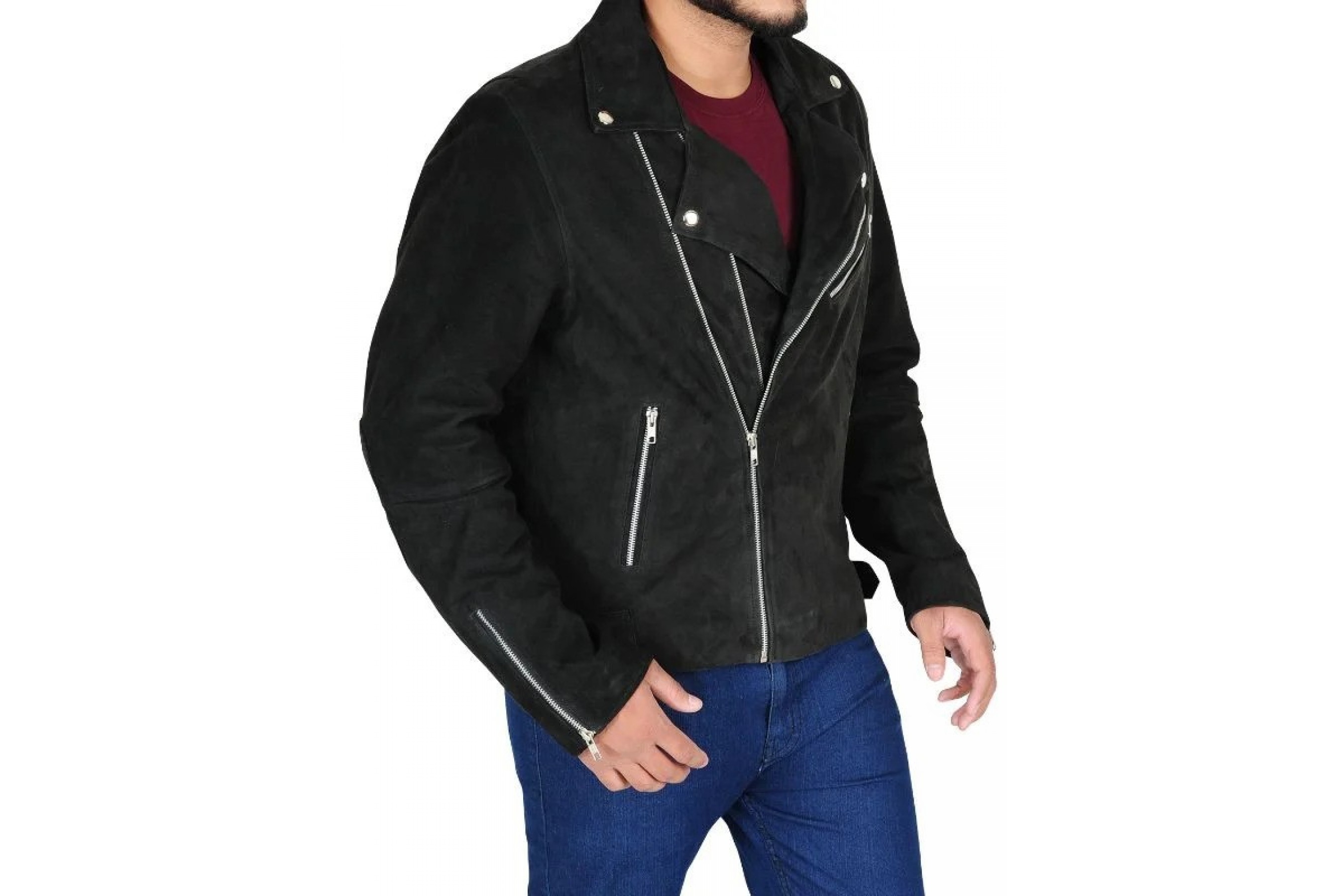 Buddy Baby Driver Jon Hamm Black Leather Jacket