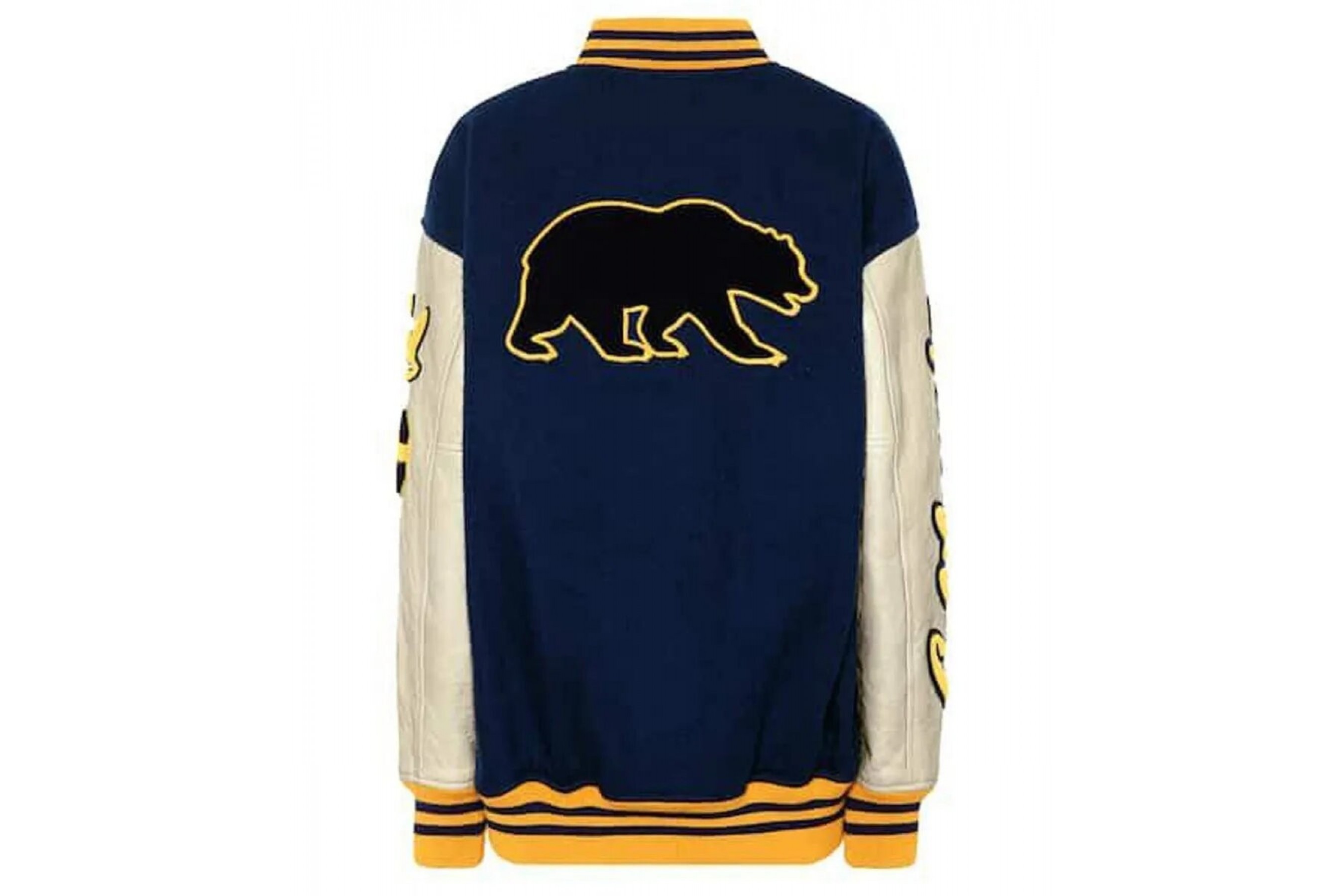 Calvin Klein NYC California Blue and White Letterman Jacket