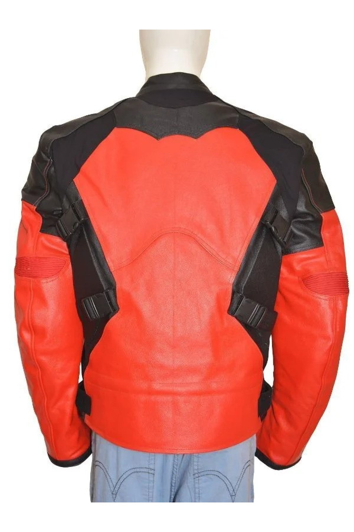 Deadpool Red and Black Biker Leather Jacket
