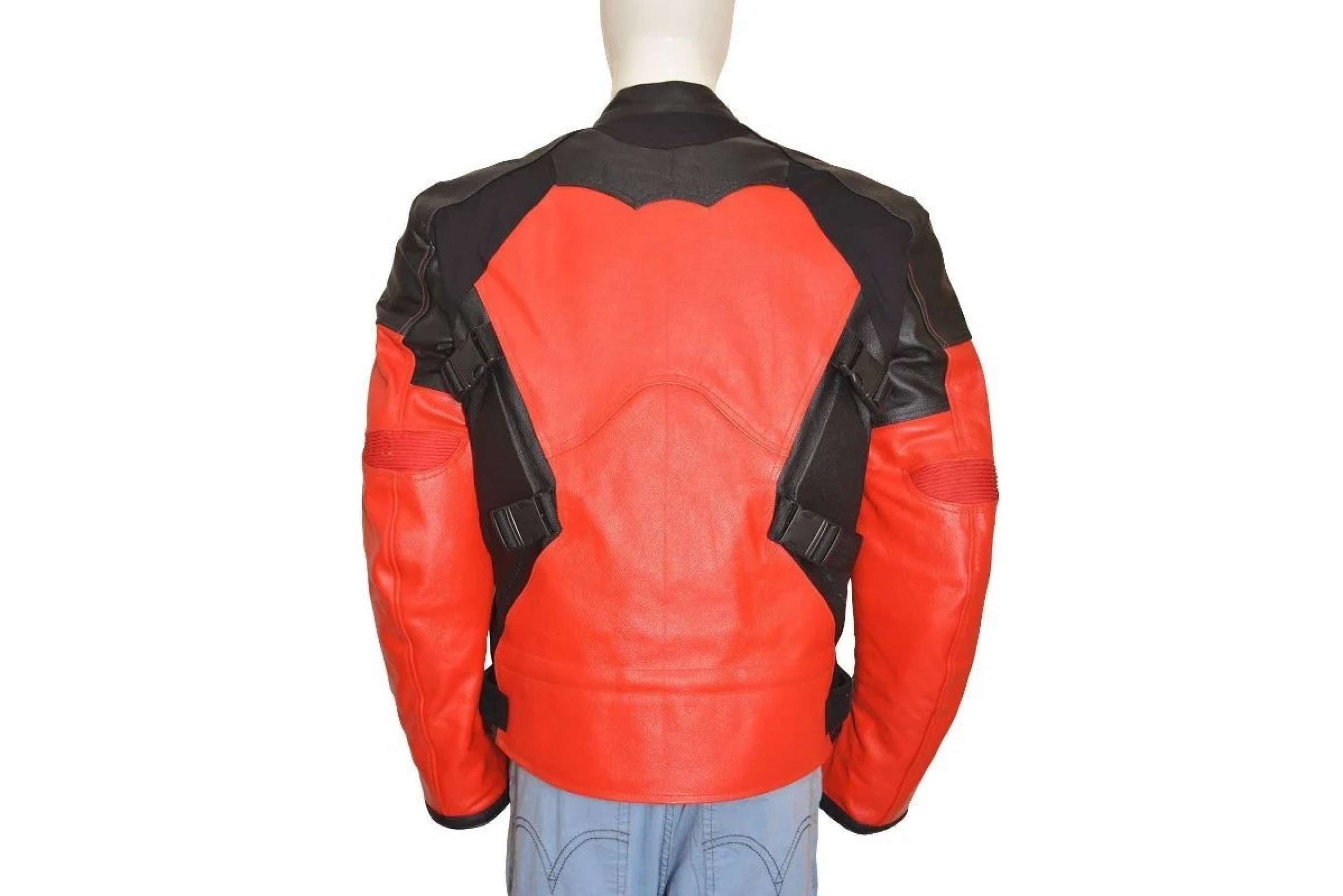 Deadpool Red and Black Biker Leather Jacket