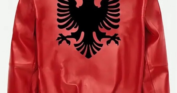 Drake Albanian Flag Red Leather Jacket