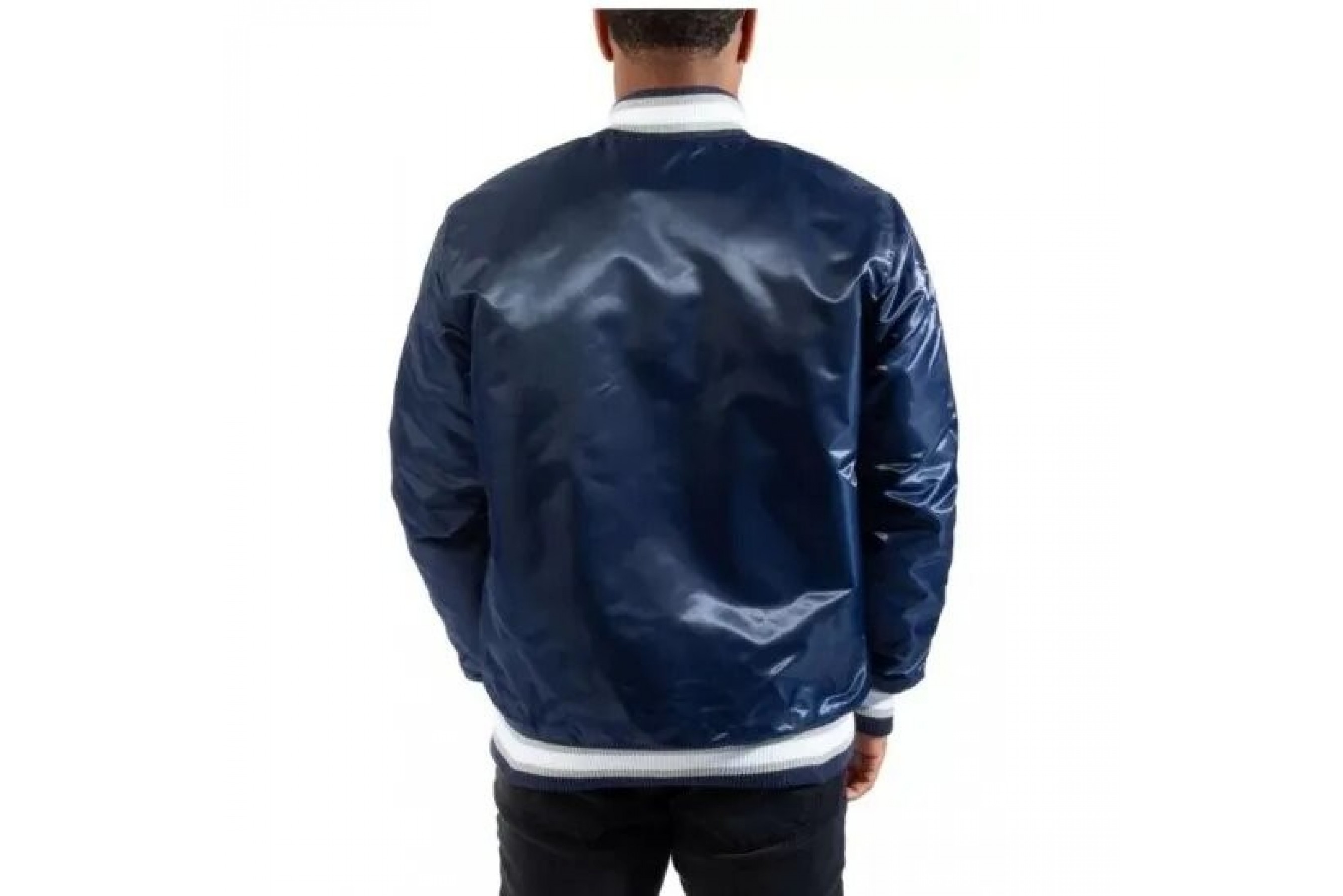 Georgetown Blue Satin Bomber Jacket