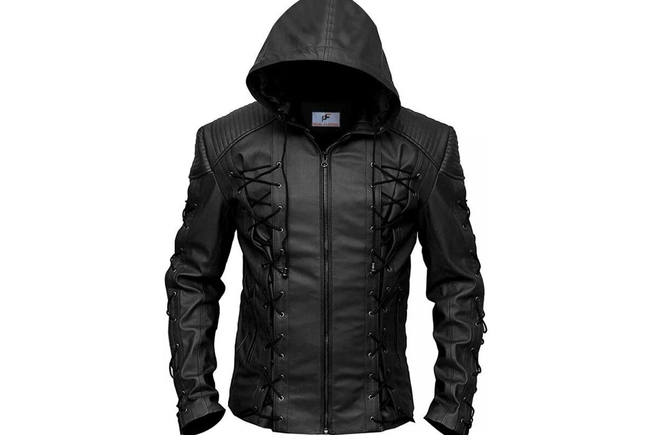 Green Arrow Roy Harper Black Hooded Leather Jacket