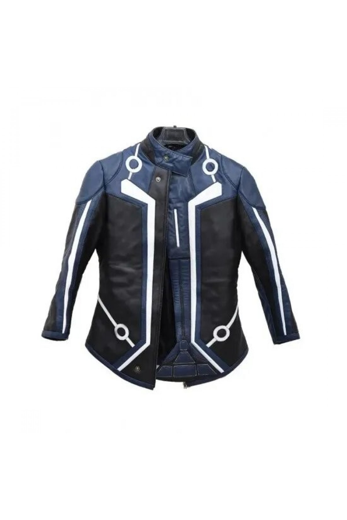 Tron Legacy Sam Flynn Blue and Black Leather Jacket