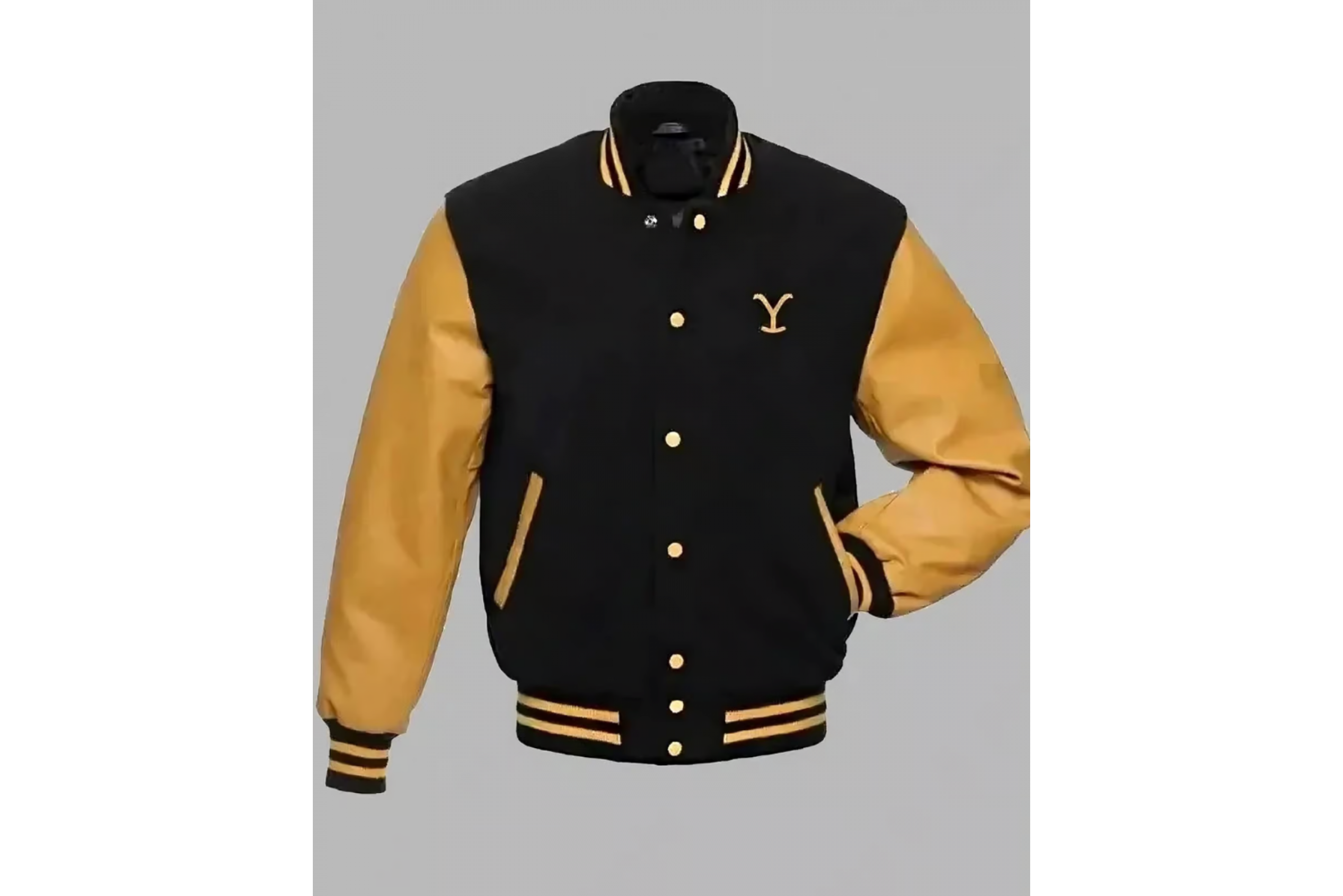 Yellowstone Black and Yellow Varsity Wool Jacket