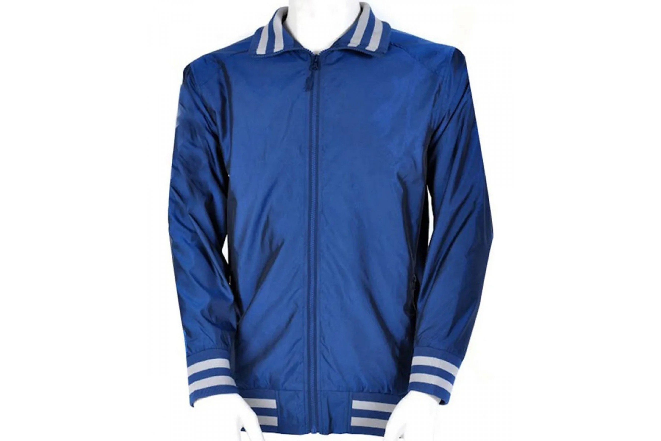Blue Neighborhood Watch Jacket – Satin Bomber Style